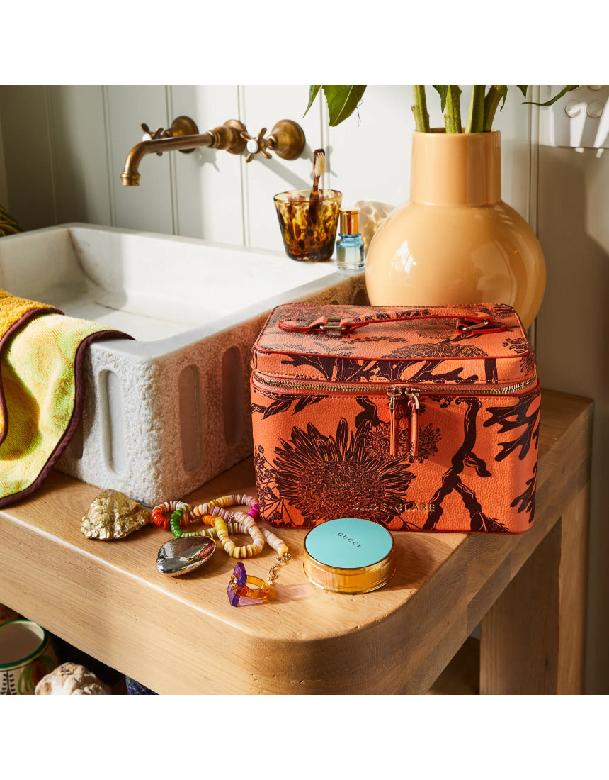 Sage X Clare - Delphine Large Vanity Case - Vivid Coral Say It Sister ...